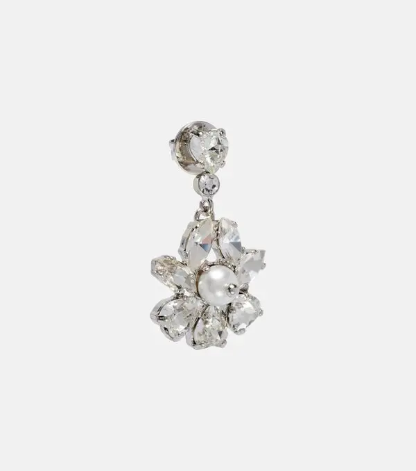 Simone Rocha Embellished Faux Pearl Drop Earrings - Silver
