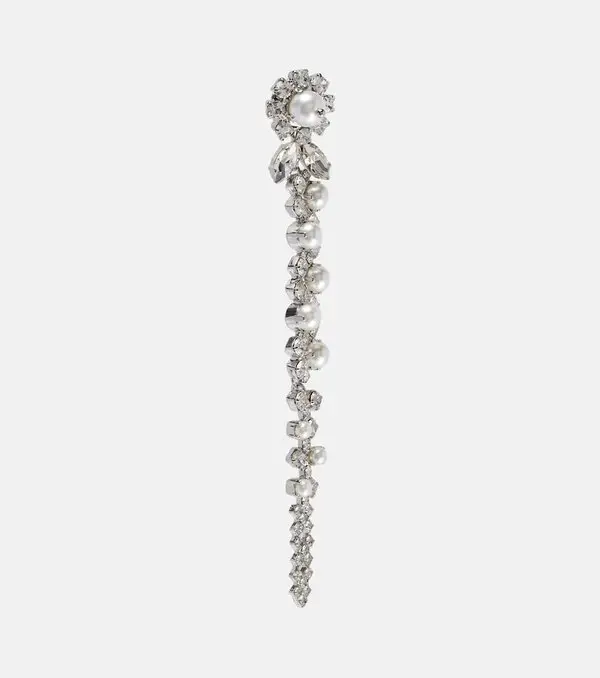 Simone Rocha Embellished Faux Pearl Drop Earrings - Silver