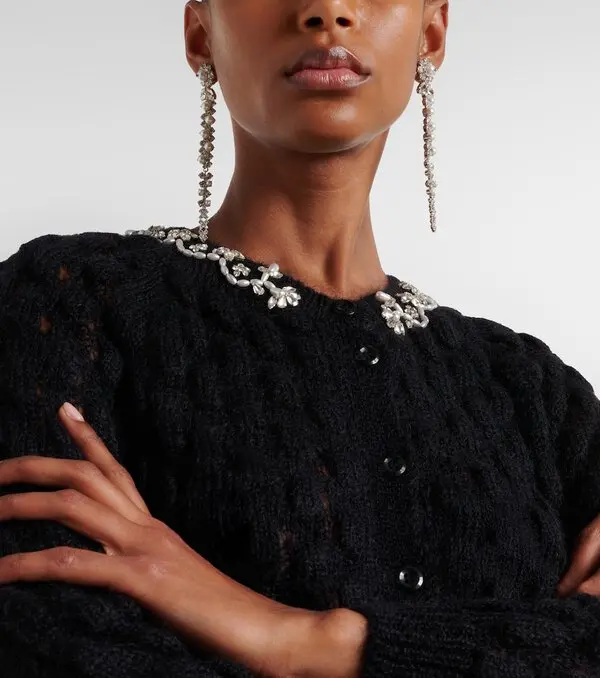 Simone Rocha Embellished Faux Pearl Drop Earrings - Silver