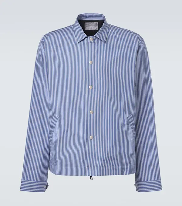 Sacai Striped Cotton Poplin Blouson Jacket