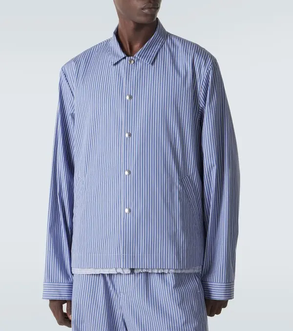 Sacai Striped Cotton Poplin Blouson Jacket