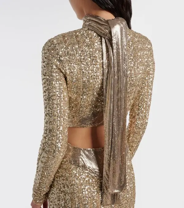 Rabanne Sequined Gathered Gown