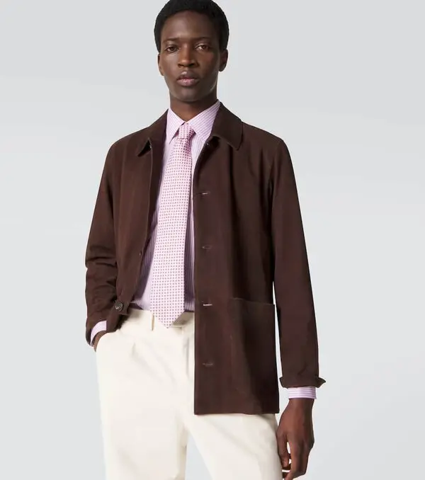 Brioni Printed Silk Twill Tie - Pink
