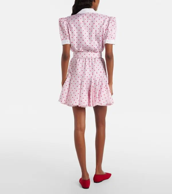 RODARTE Printed Silk Twill Minidress - Pink
