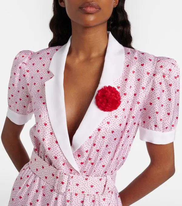 RODARTE Printed Silk Twill Minidress - Pink