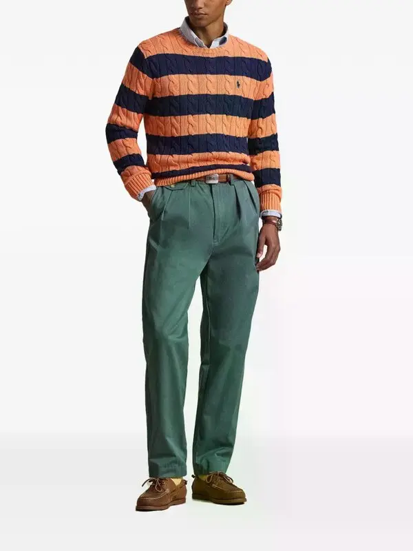 Polo Ralph Lauren Striped Cable-knit Sweater - Orange