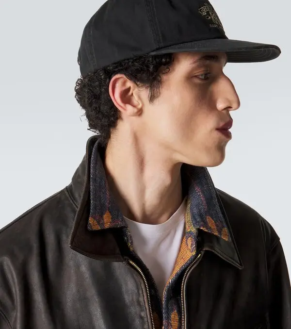 Ralph Lauren Logo Leather-trimmed Twill Baseball Cap