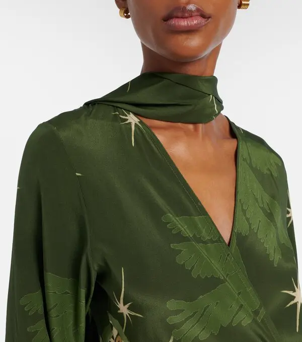 Johanna Ortiz Printed Silk Midi Dress