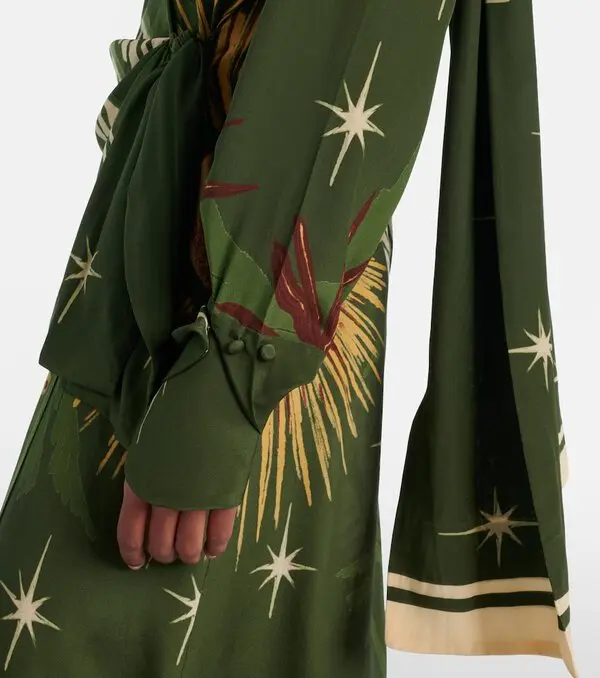 Johanna Ortiz Printed Silk Midi Dress