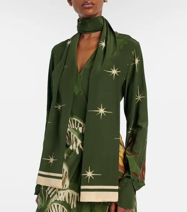 Johanna Ortiz Printed Silk Midi Dress