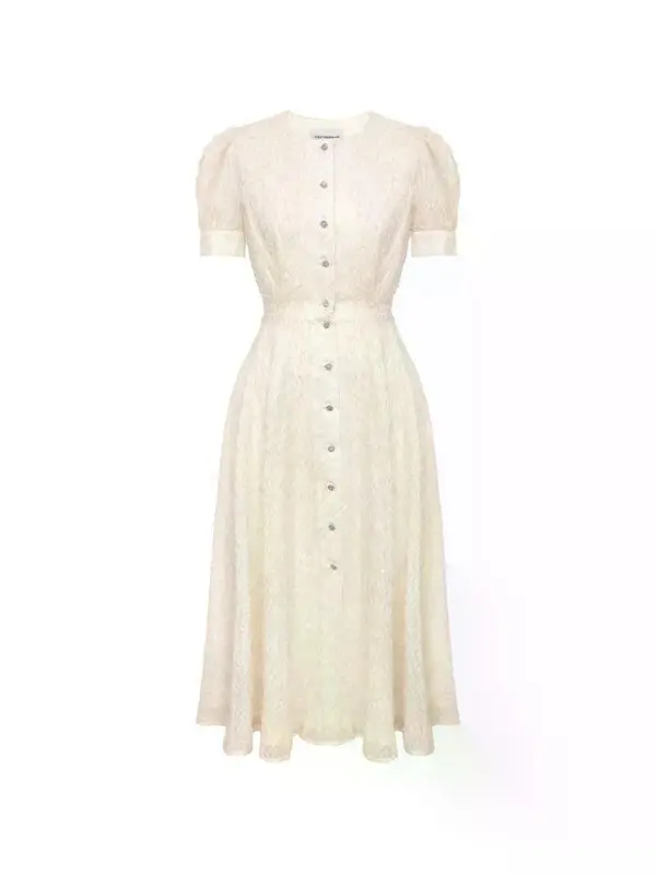 POST MERIDIEM Buttoned Midi Dress - Neutrals