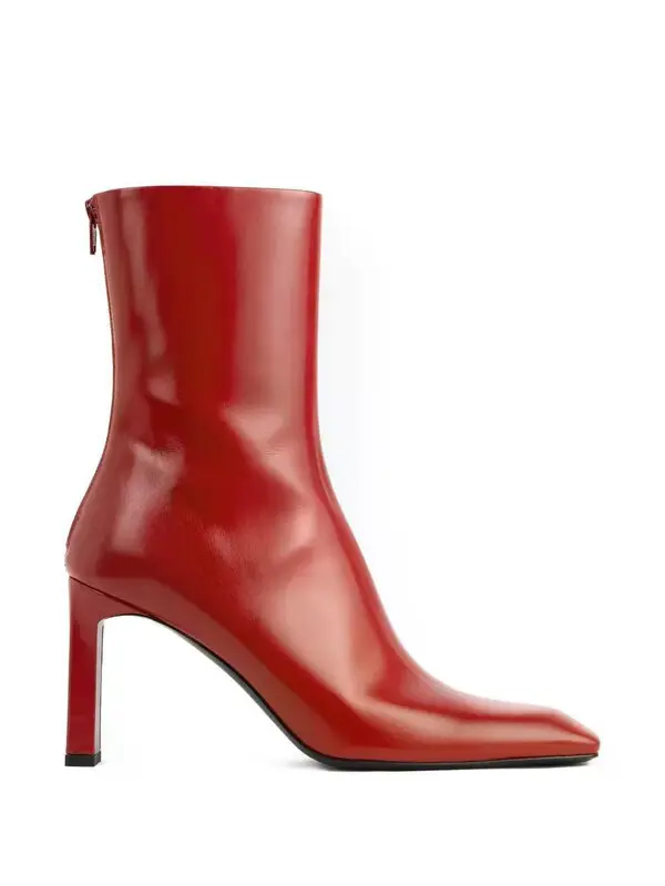 TOTEME Glossy Square-toe Ankle Boots