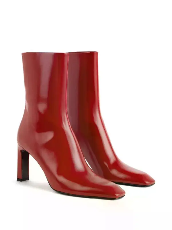 TOTEME Glossy Square-toe Ankle Boots