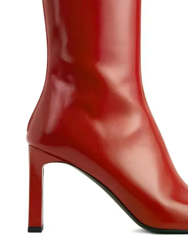TOTEME Glossy Square-toe Ankle Boots