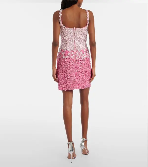 LA FUORI Sequined Ombré Mini Dress - Pink