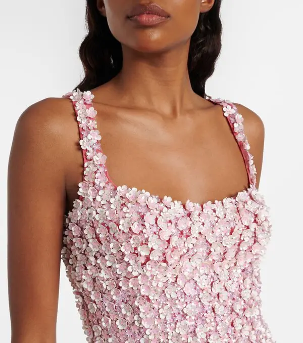 LA FUORI Sequined Ombré Mini Dress - Pink