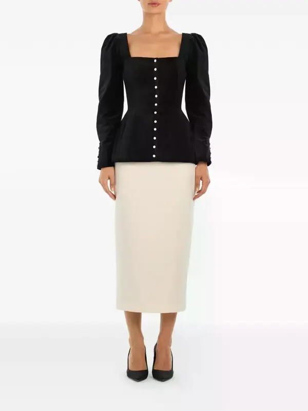 POST MERIDIEM Square-neck Top - Black