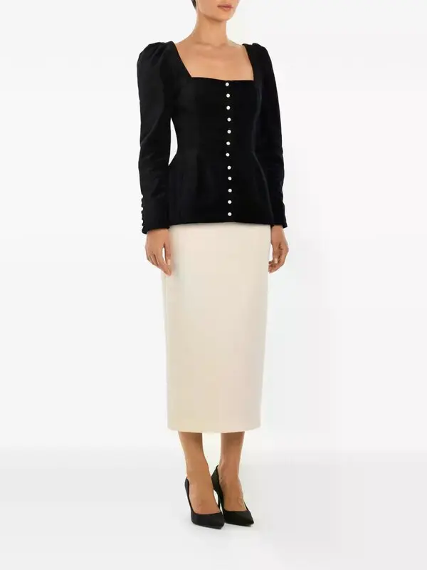 POST MERIDIEM Square-neck Top - Black