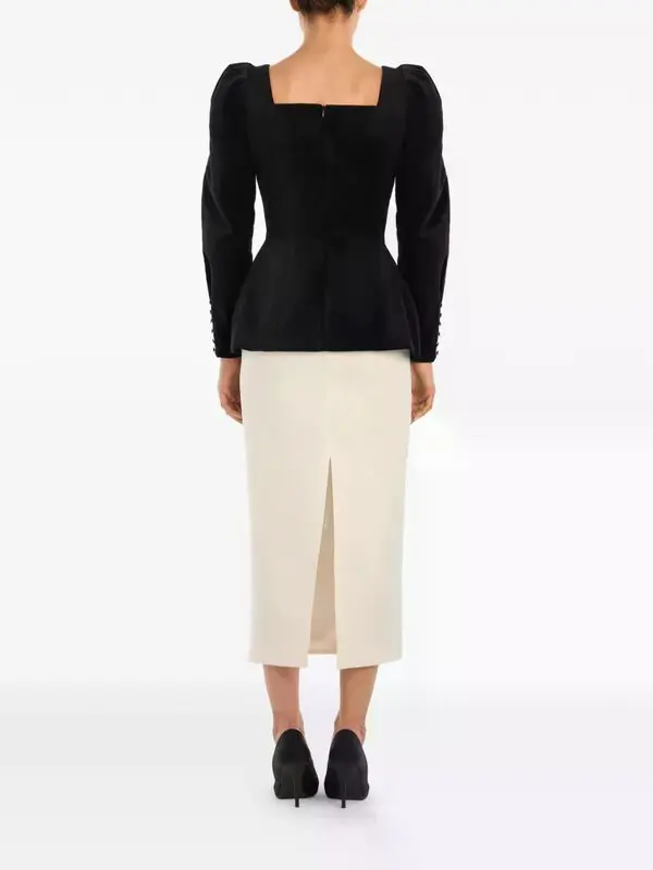 POST MERIDIEM Square-neck Top - Black