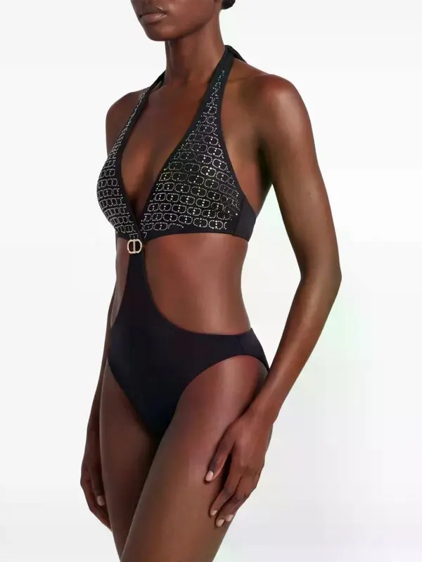 TWINSET Oval Rhinestone Trikini One-piece