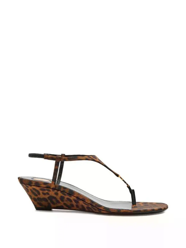 Saint Laurent Leopard-print Wedge Sandals