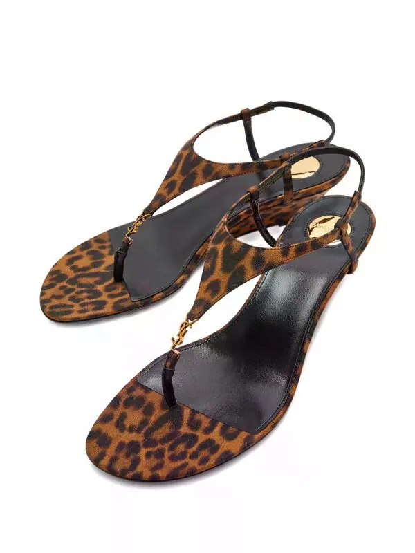 Saint Laurent Leopard-print Wedge Sandals