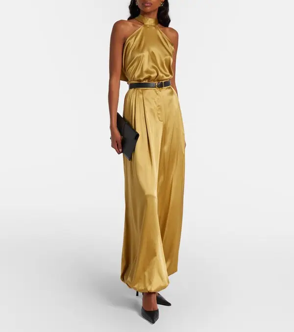 Nina Ricci Silk-blend Satin Top - Gold