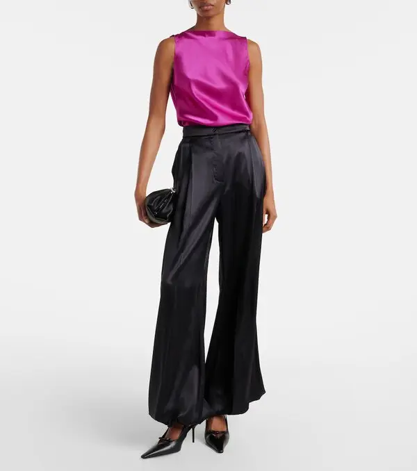 Nina Ricci Open-back Silk-blend Satin Top - Pink