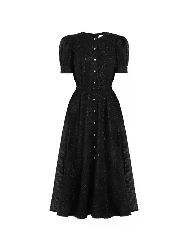 POST MERIDIEM Button-front Midi Dress - Black