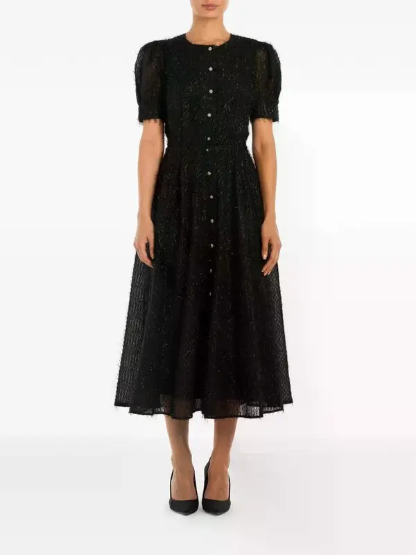 POST MERIDIEM Button-front Midi Dress - Black