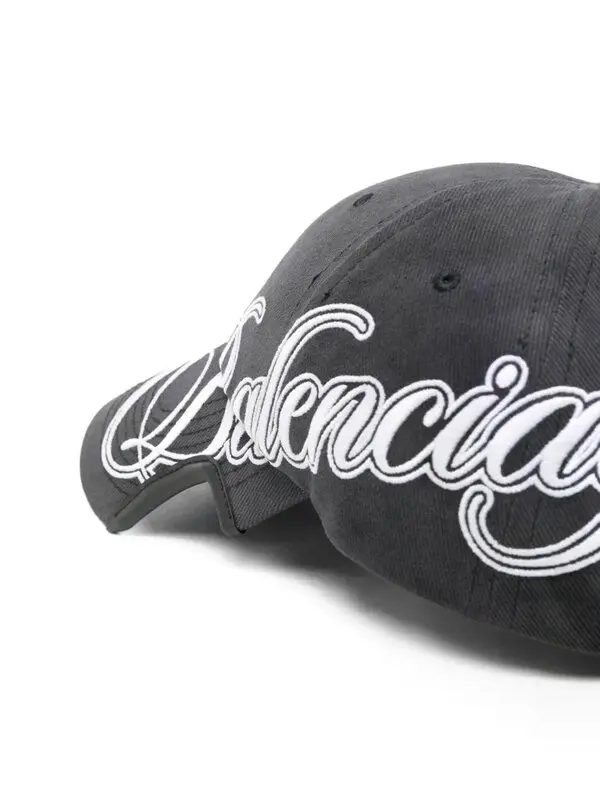 Balenciaga Drill Cotton Cap With Cursive Script Logo