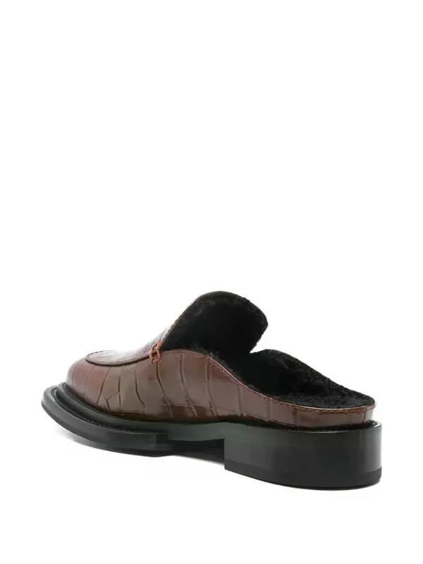Moschino Crocodile-effect Leather Mules