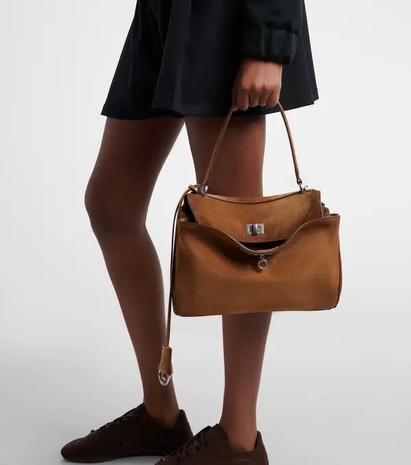 Balenciaga Rodeo Small Suede Tote Bag - Brown