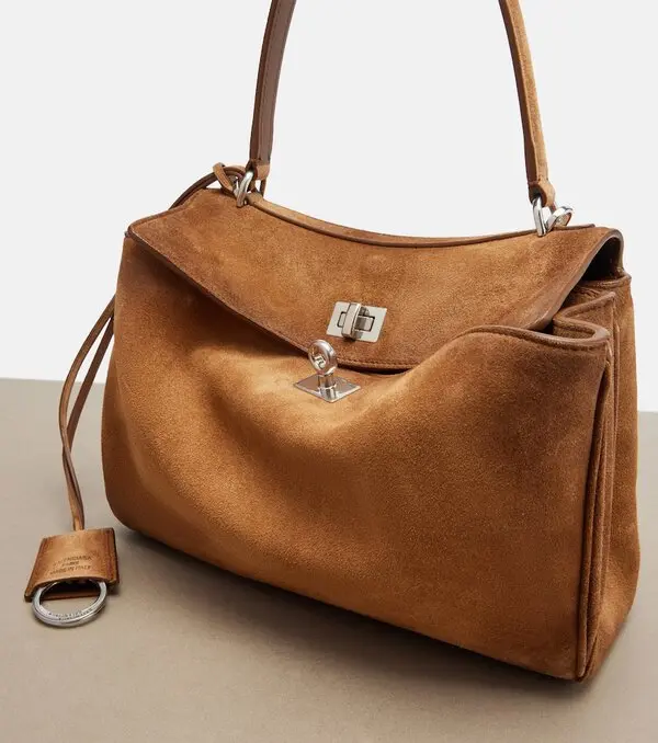 Balenciaga Rodeo Small Suede Tote Bag - Brown