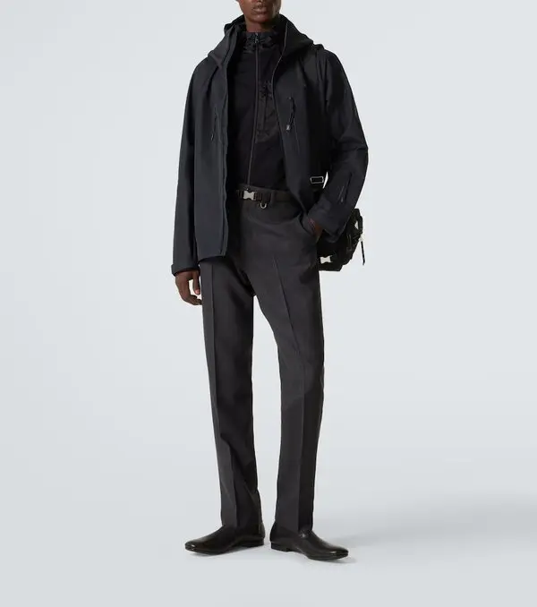Prada Cotton-blend Zip-up Hooded Jacket With Drawstring Hem