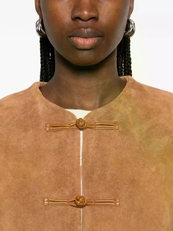 RÓHE Mandarin-collar Suede Jacket
