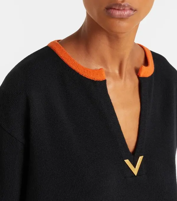 Valentino Garavani Vgold Virgin Wool Sweater - Black