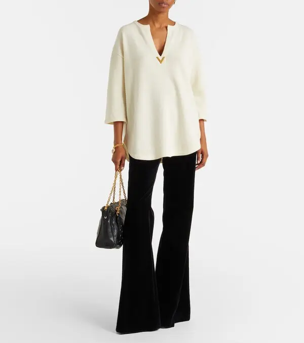 Valentino Garavani V-neck Virgin Wool Sweater - White