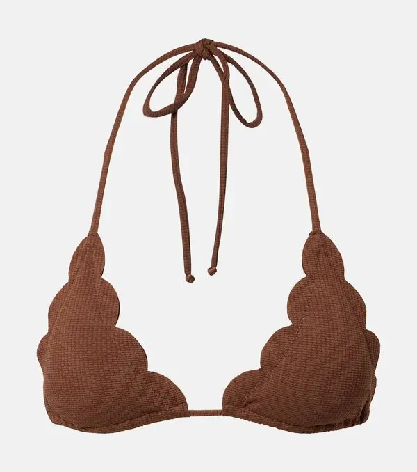 Marysia Broadway Scalloped Bikini Top - Brown