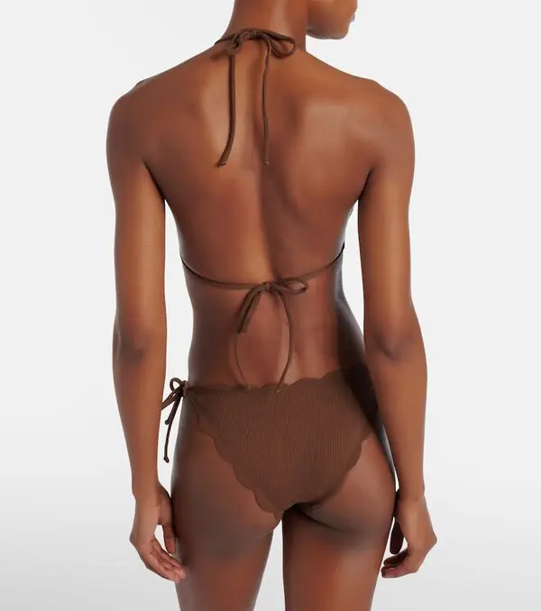 Marysia Broadway Scalloped Bikini Top - Brown