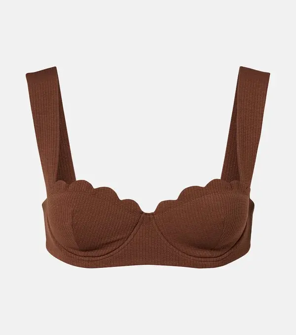 Marysia North Scalloped Bikini Top - Brown