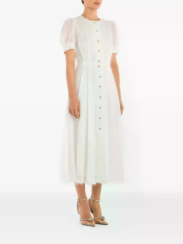 POST MERIDIEM Buttoned Midi Dress - White