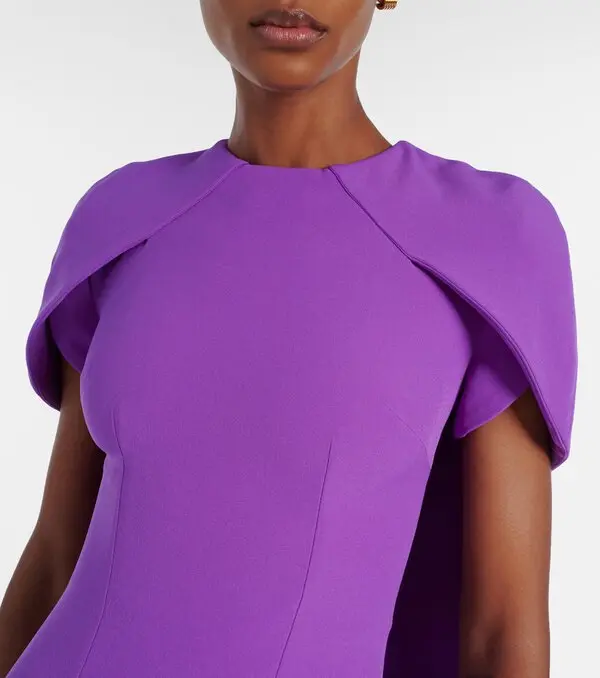 Safiyaa Ginko Caped Gown - Purple