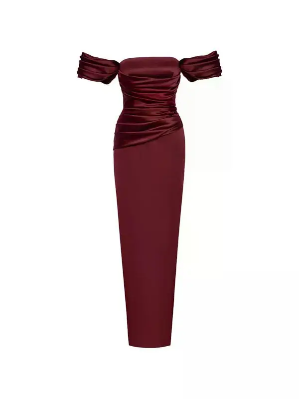 POST MERIDIEM Draped Maxi Dress - Red