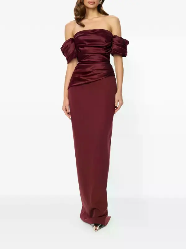 POST MERIDIEM Draped Maxi Dress - Red