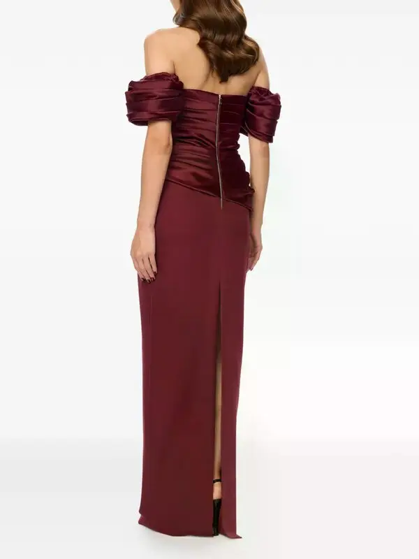 POST MERIDIEM Draped Maxi Dress - Red