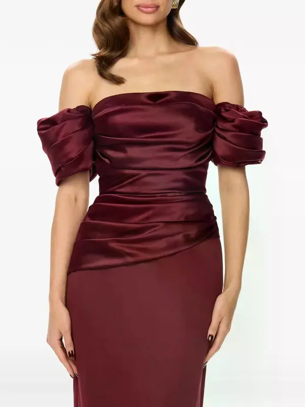 POST MERIDIEM Draped Maxi Dress - Red