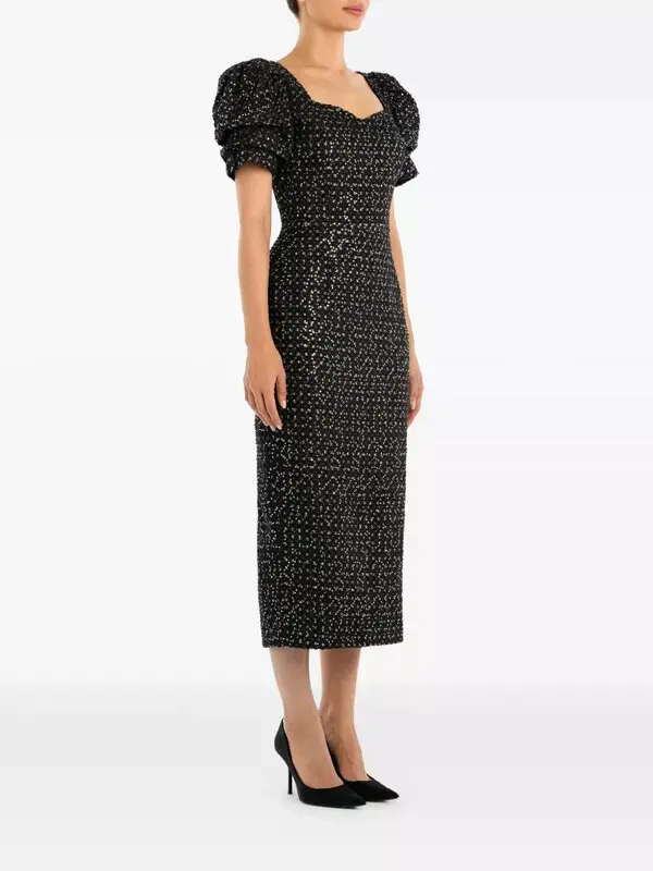 POST MERIDIEM Sweetheart-neck Midi Dress