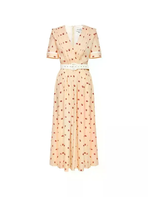 POST MERIDIEM Floral Print Side-split Maxi Dress - Neutrals