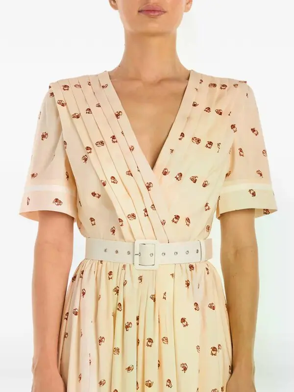 POST MERIDIEM Floral Print Side-split Maxi Dress - Neutrals